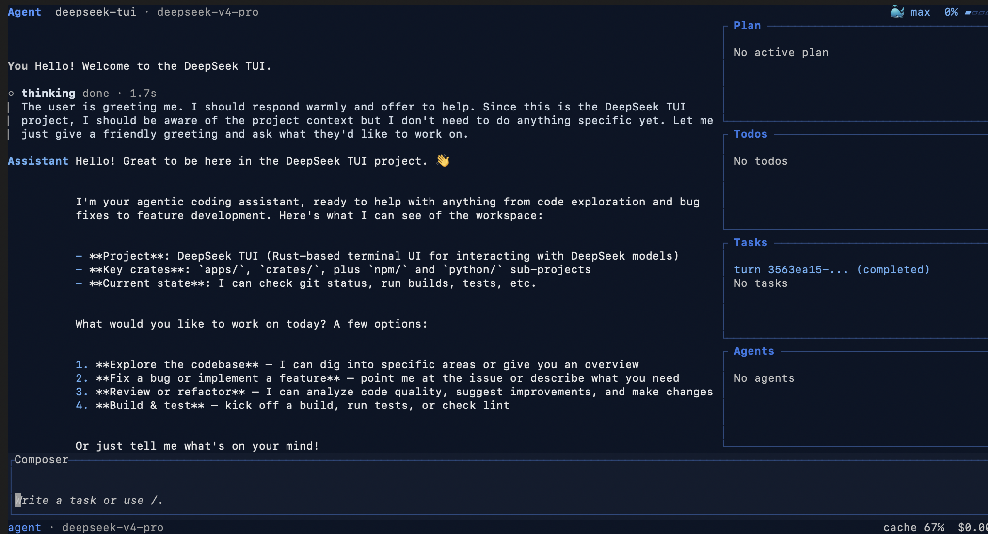 DeepSeek TUI：把 DeepSeek V4 变成终端里的本地编程 Agent – silenceper